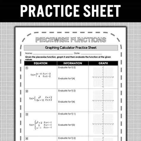 Graphing Piecewise Functions Ti Nspire Calculator Reference Sheet And