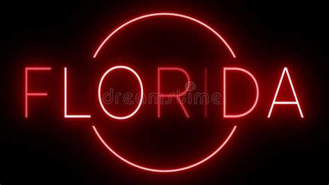 Red Flickering And Blinking Animated Neon Sign For Florida Stock Video