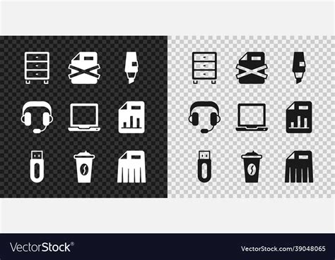 Set Archive Papers Drawer Delete File Document Vector Image