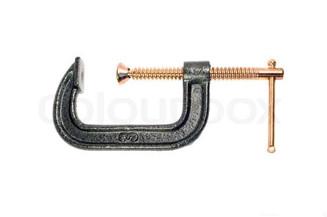 A common c-clamp isolated over a white ... | Stock image | Colourbox
