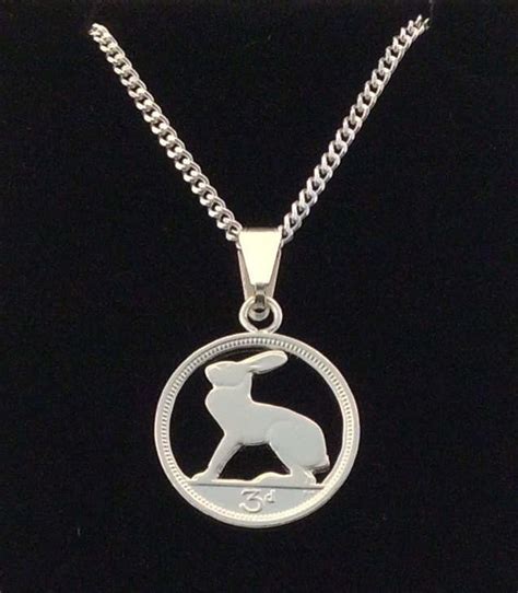 Pendant Irish Threepence Hare Pendant And Sterling Silver Chain Etsy Uk