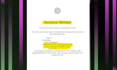 Fixed Access Denied Openai Error Reference Number 1020 Be On The