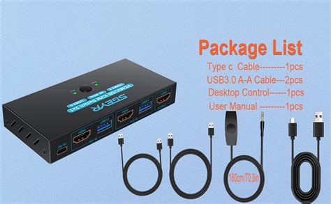 Amazon SGEYR USB HDMI KVM Switch Monitors Computers KVM Switch Port HDMI K