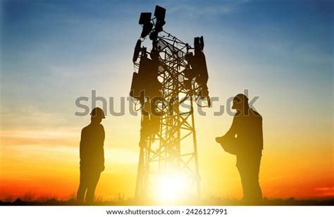 19 Field Engineer Installing Network Equipment Site Cabling Royalty