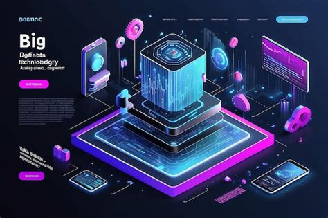 Premium Photo Isometric Digital Technology Web Banner Big Data Machine Learning Algorithms