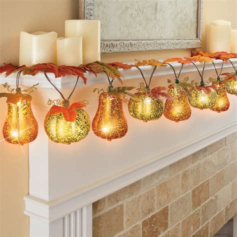 Fall Led Lighted Pumpkin 6 Foot String Lights Collections Etc