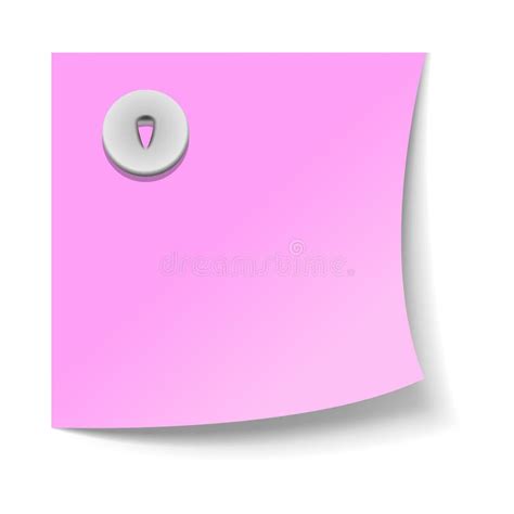 Note Paper With Push Pin Icon Realistic Style Stock Illustration