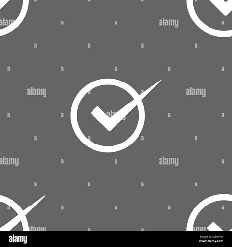 Check Mark Sign Icon Checkbox Button Seamless Pattern On A Gray Background Vector