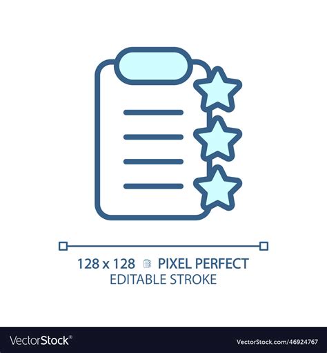 Clipboard With Stars Pixel Perfect Rgb Color Icon Vector Image