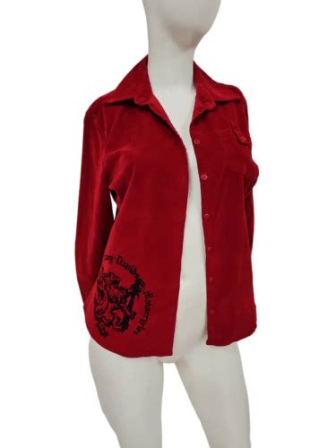 Harley Davidson Red Corduroy Btton Down Medium Gem