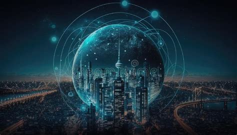 Smart City And Communication Network Concept Iotinternet Of Things Stock Illustration