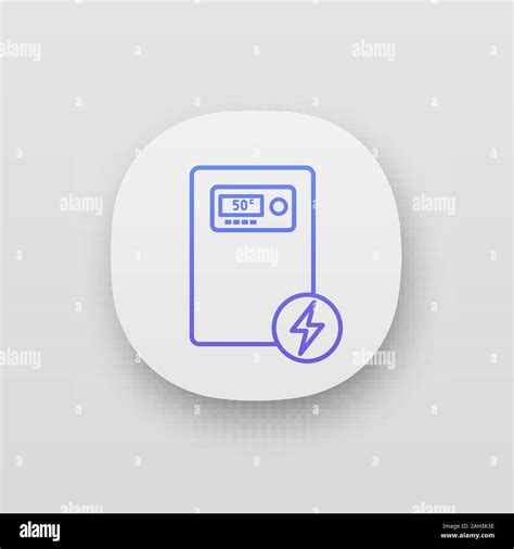 Electric Heating Boiler App Icon House Central Heater Heating System Uiux User Interface