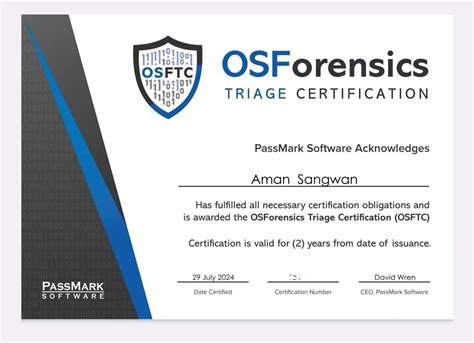 Excited To Announce That I Have Successfully Completed The Osforensics Triage Certification By