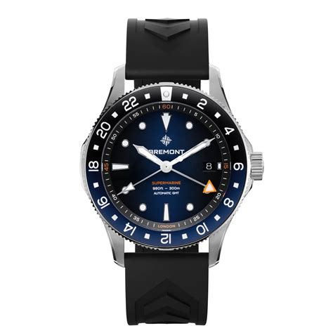 Bremont Supermarine 300m Gmt Glacier Blue Rubber Strap Bremont