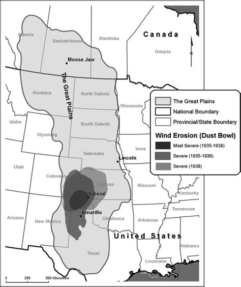 The Great Depression Dust Bowl Map