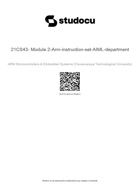 21cs43 Module 2 Arm Instruction Set Aiml Department Pdf Pointer