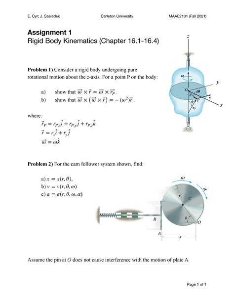 Maae 2101 Assignment 1 E Cyr J Sasiadek Carleton University Maae2101 Fall 2021
