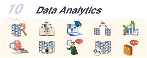 Data Science Icons Machine Learning Visualization Ai Communication Vector Software Internet