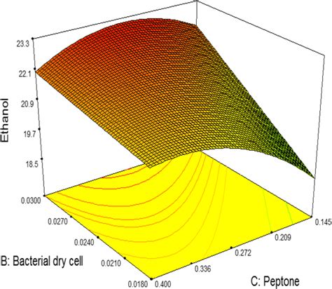 Response Surface Curve For The Interaction Effects Of Bacterial Dry