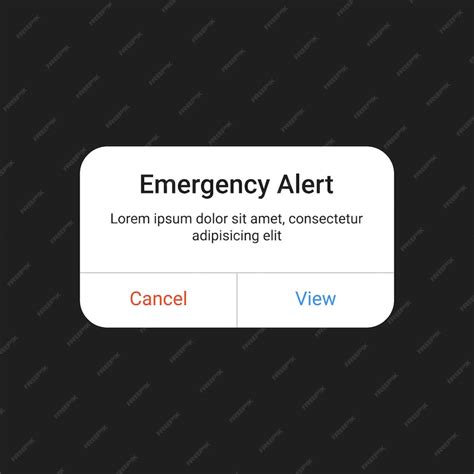 Premium Vector Smartphone Screen Emergency Notification Interface Template Design With