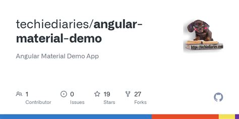 GitHub Techiediaries Angular Material Demo Angular Material Demo App