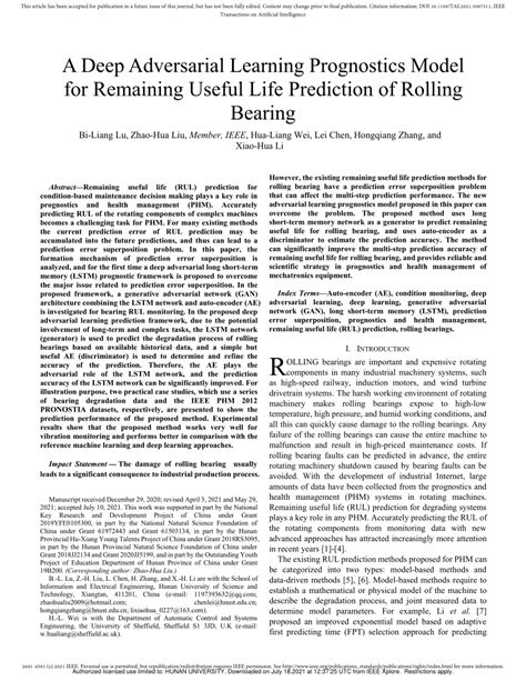 Pdf A Deep Adversarial Learning Prognostics Model For Remaining Useful Life Prediction Of