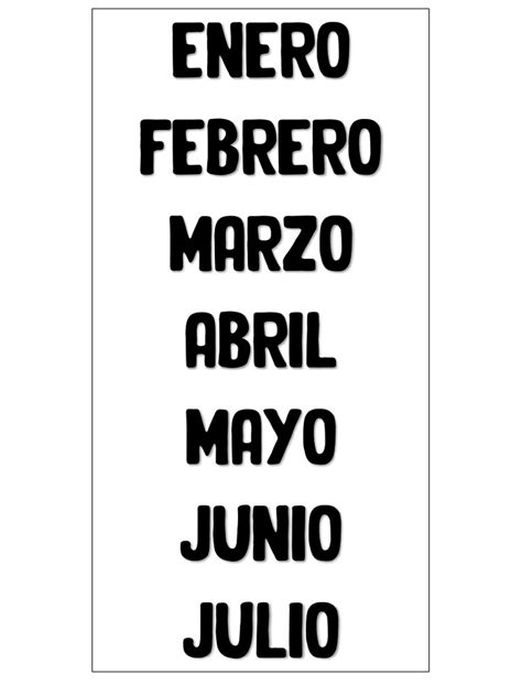 Letras Meses Y Dias Pdf