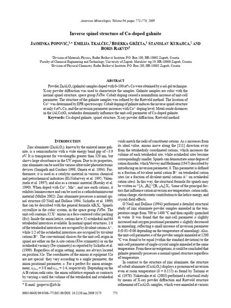 Inverse Spinel Structure Pdf Spectroscopy Electron Paramagnetic