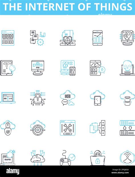 The Internet Of Things Vector Line Icons Set Iot Smart Connected Automation Wearables Ai