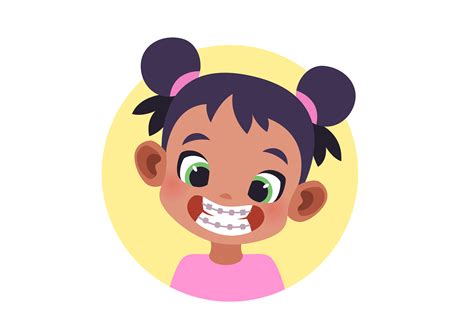 Funny Girl With Brackets Cute Kid Web A Graphic By Yummybuum Creative Fabrica