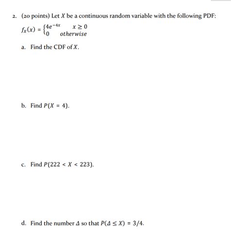Solved Points Let X Be A Continuous Random Variable Chegg