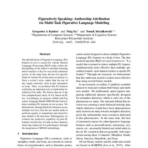 Figuratively Speaking Authorship Attribution Via Multi Task Figurative