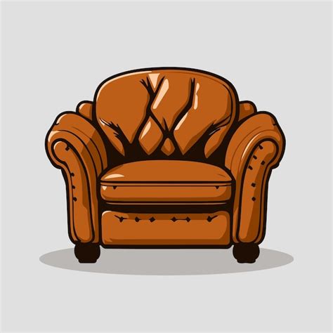 Premium Vector Leather Couch Vector Art Furniture Illustration