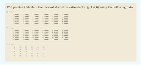 Solved 12 5 ﻿points ﻿calculate The Forward Derivative