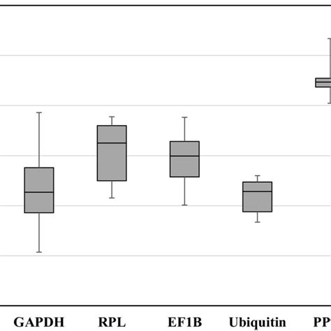 Cycle Threshold Ct Values Of The Eight Candidate Reference Genes In