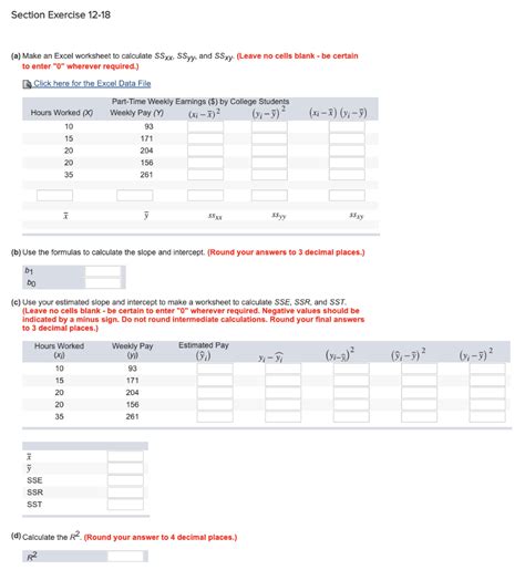 Solved Section Exercise 12 18 A Make An Excel Worksheet To Chegg Com