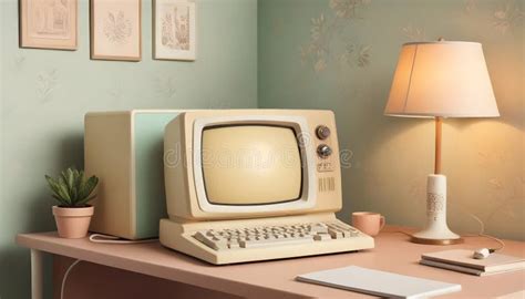 A Still Life Image Of An Old Fashioned Computer On A Desk The Computer