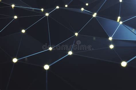3d Rendering Abstract Futuristic Connection Lines And Glowing Dots Supercomputer Technology