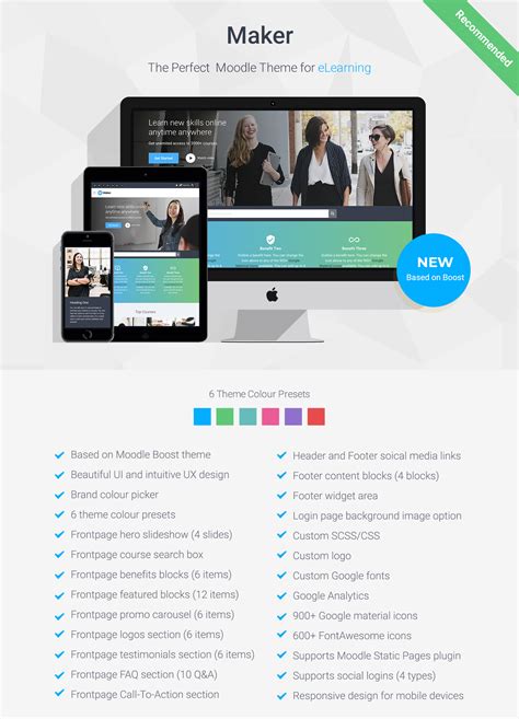 Maker Responsive Moodle Theme Based On Boost