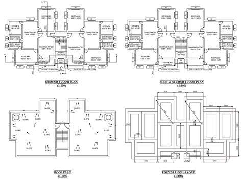 2 Bhk Apartment Floor Plan Cad File