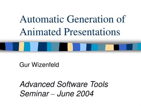 Ppt Automatic Generation Of Animated Presentations Powerpoint Presentation Id20247