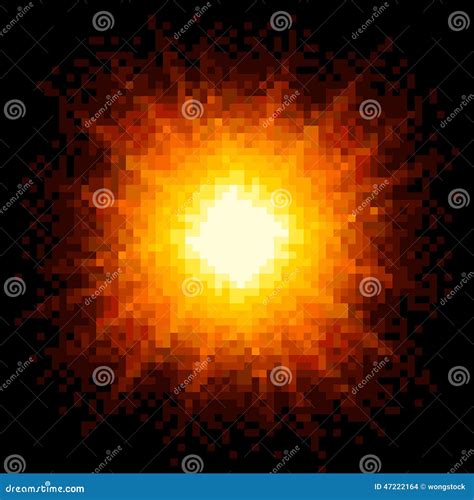 8-bit Pixel Art Fiery Explosion. EPS8 Vector | CartoonDealer.com #47222164