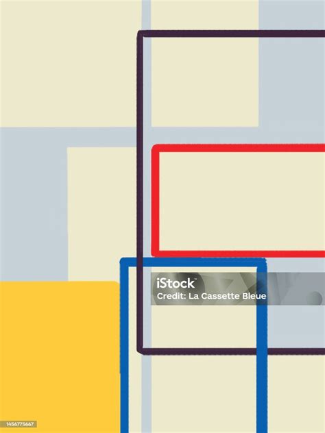 기본 색상이 있는 균형 잡힌 형태와 추상적 형상 볼륨추상 모더니즘 그림 바우하우스와 칸딘스키 의 분위기 인쇄 및 포스터용 0명에 대한 스톡 벡터 아트 및 기타 이미지