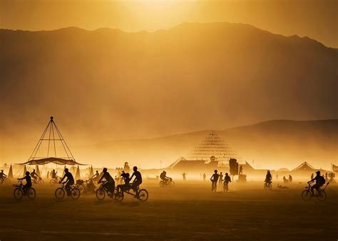 Photo By Dinalitovsky A Golden Sunset At The Burning Man Festival