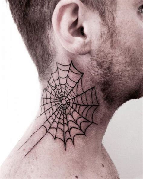 Spider Web Neck Tattoos For Men Bold Style And Meaningful Design