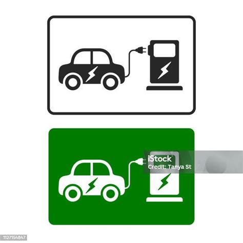 전기 자동차 충전 역도로 표지판 템플릿 아이콘의 세트를 벡터 가솔린에 대한 스톡 벡터 아트 및 기타 이미지 가솔린 경제 교통수단 Istock