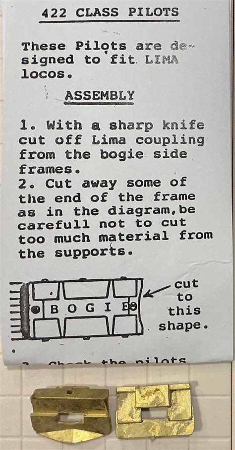 422 Class Pilots And Kadee Mount For Lima Nswr Locomotive Brass Casting