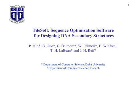 Pdf Tilesoft Sequence Optimization Software For Designing Dna