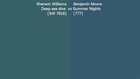 Sherwin Williams Deep Sea Dive Sw 7618 Vs Benjamin Moore Summer