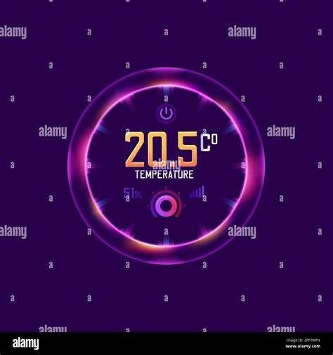 Thermostat Smart Thermometer And Temperature Control Dial Vector Digital Panel Button